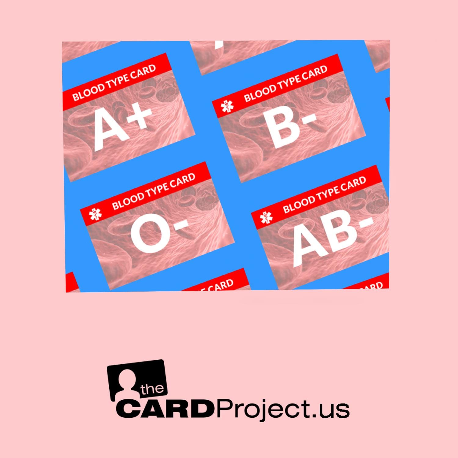 Blood Type Wallet Cards for Emergency Use – A Positive, A Negative, B ...