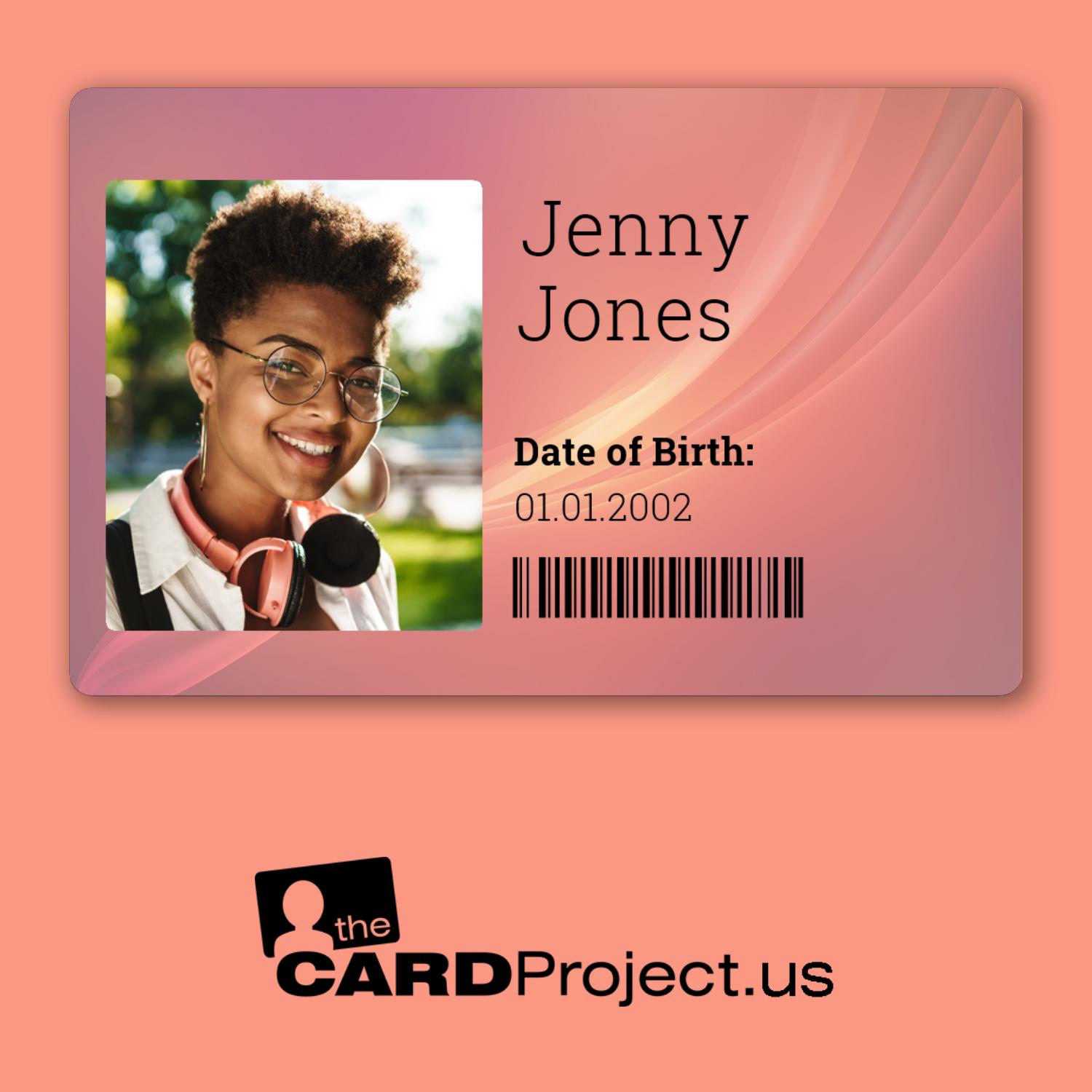 Photo ID Card, Personalized With Name, Date of Birth, and Signature ...