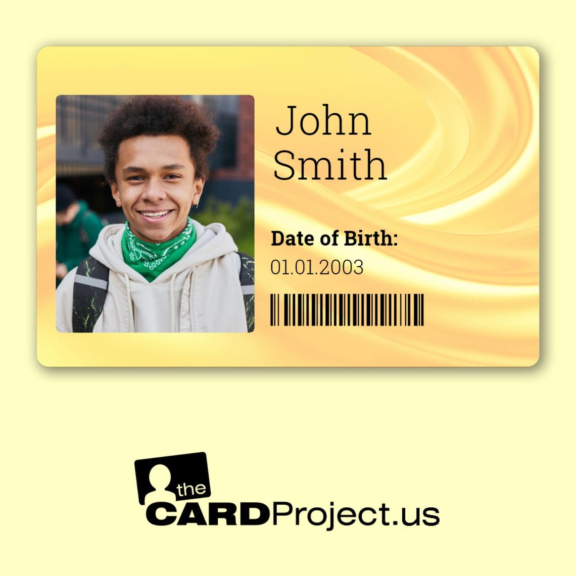 Photo ID Card, Personalized With Name, Date of Birth, and Signature ...