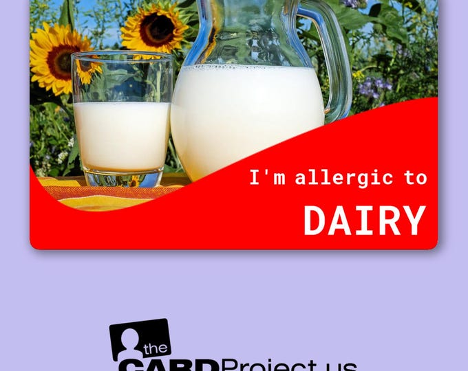 Milk Allergy Translation Card Chef Card in 50 Languages Plastic Card ...