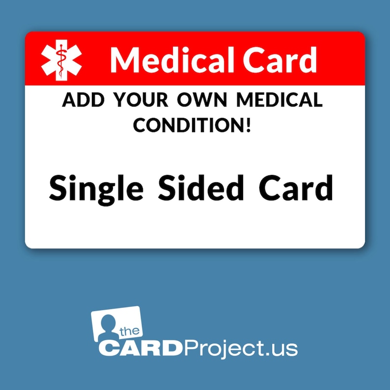Create Your Own Medical ID Card – Customizable Single or Double-sided ...