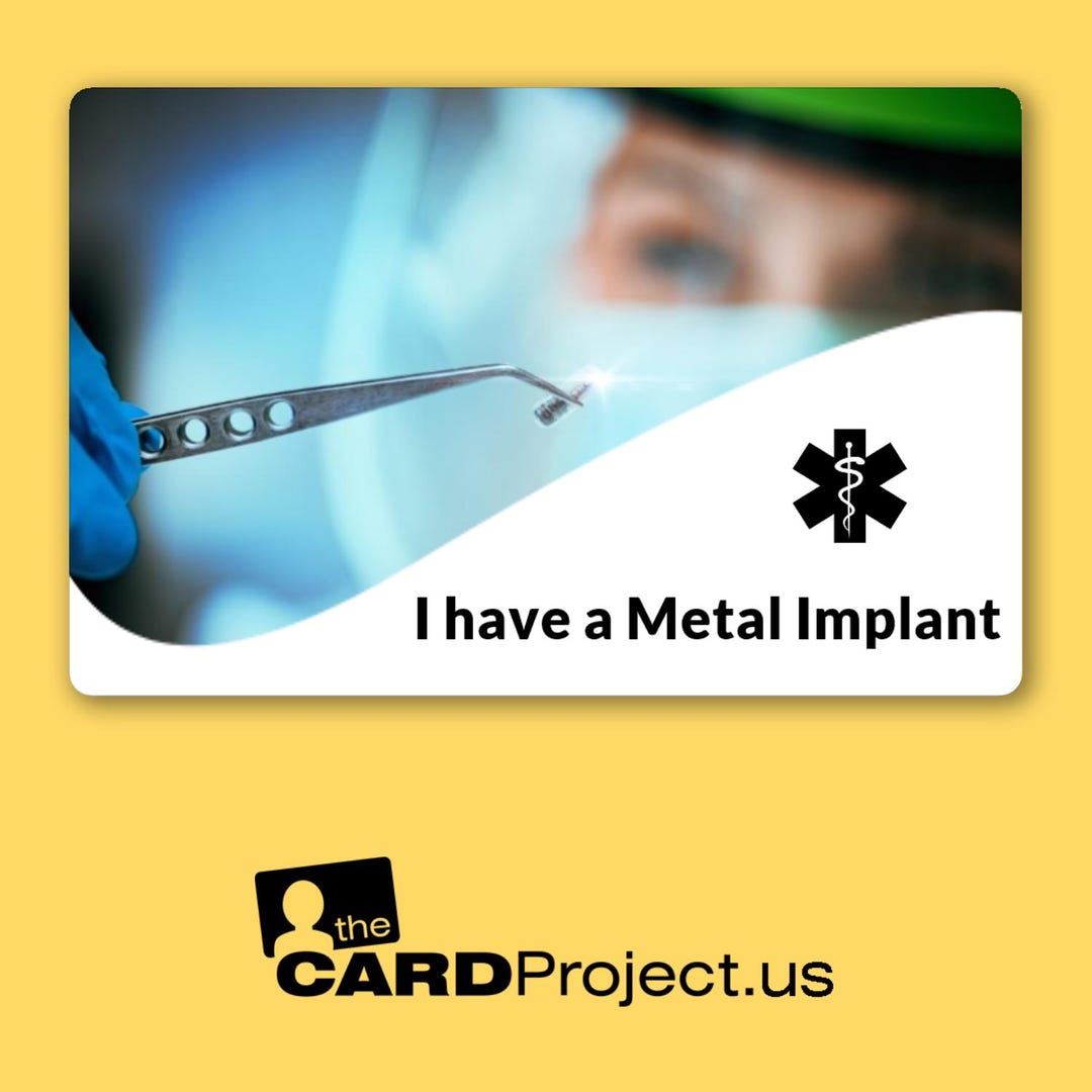 I Have a Metal Implant Card – Airport Security Travel Card ...