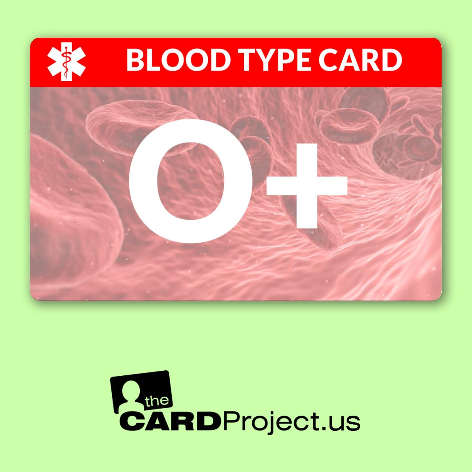 Blood Type Wallet Cards for Emergency Use – A Positive, A Negative, B ...