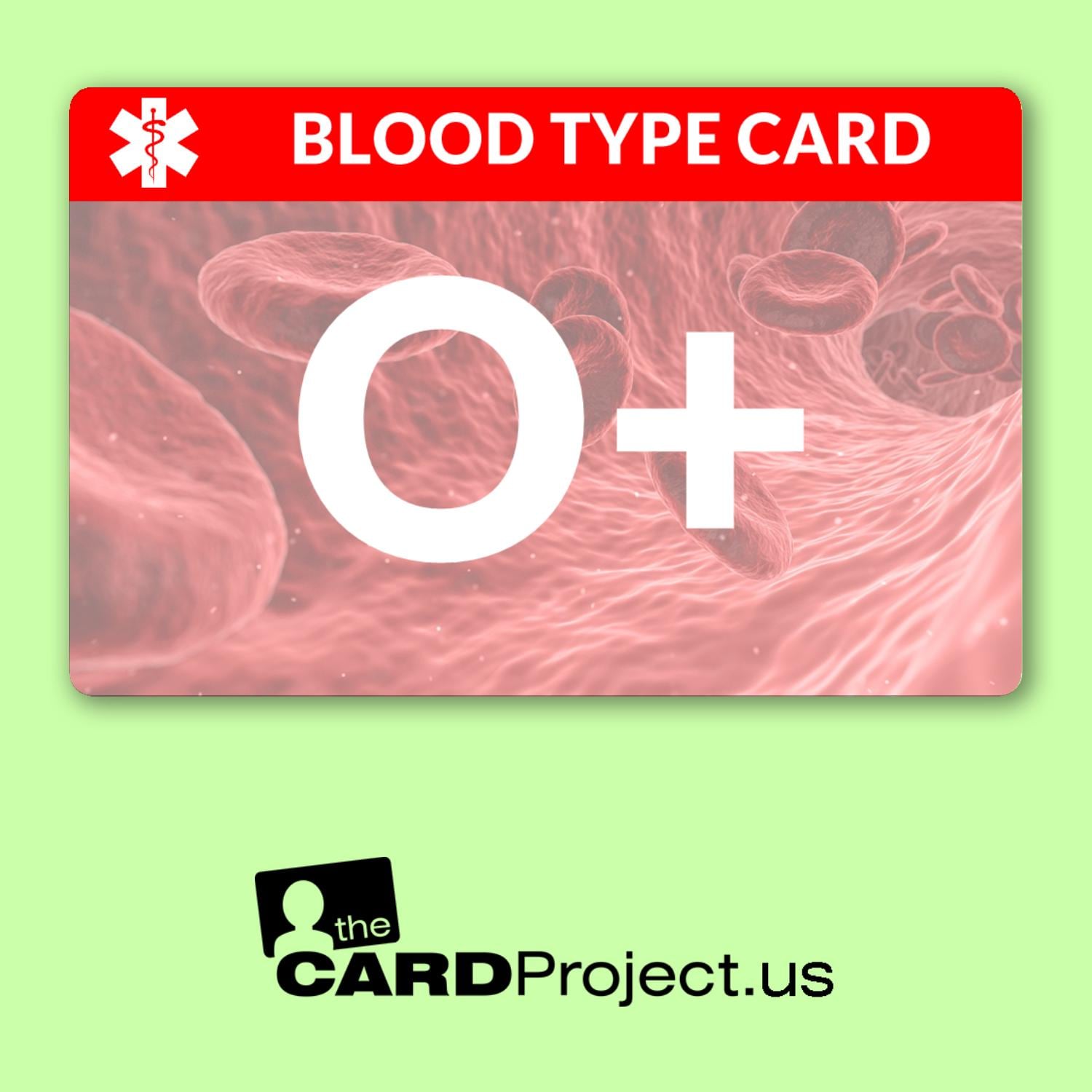 Blood Type Wallet Cards for Emergency Use – A Positive, A Negative, B Positive, B Negative, O ...