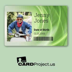 Photo ID Card, Personalized With Name, Date of Birth, and Signature ...