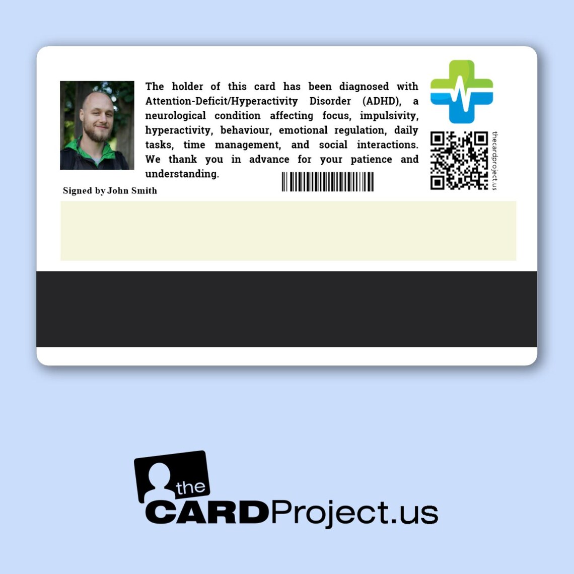 ADHD Personalized Medical ID Card With Photo | Attention Deficit ...