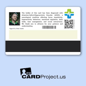 ADHD Personalized Medical ID Card With Photo | Attention Deficit ...