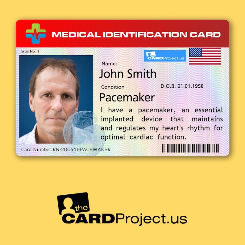 Pacemaker Medical ID Card for Emergencies – Personalized Pacemaker ...