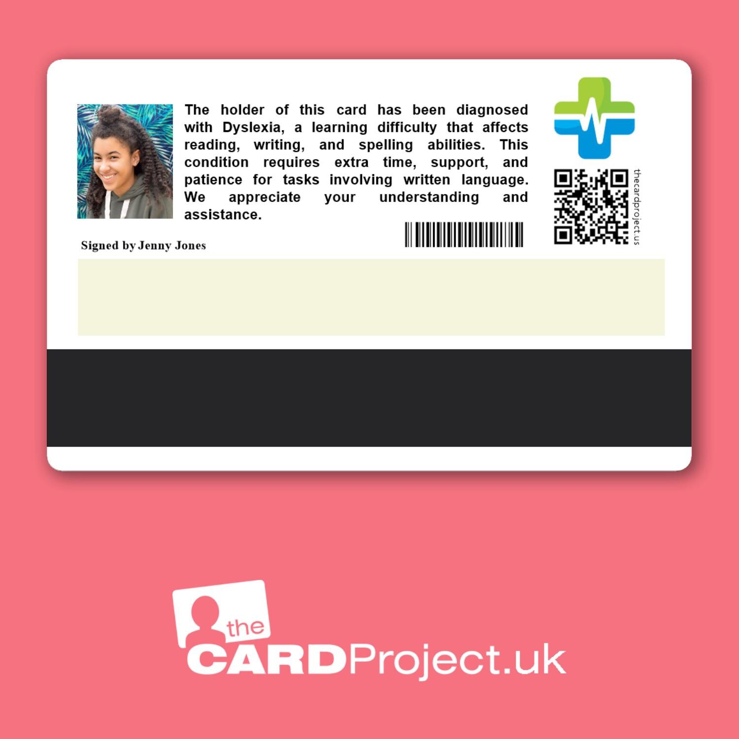 Dyslexia Medical ID Card for Reading Difficulty, Learning Disability ...