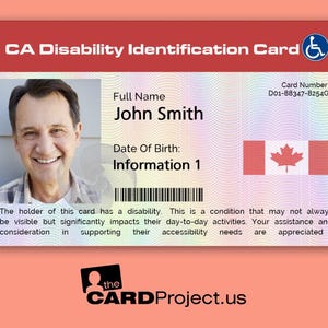 Disability ID Card With Photo for Hidden Disabilities | Personalized ...