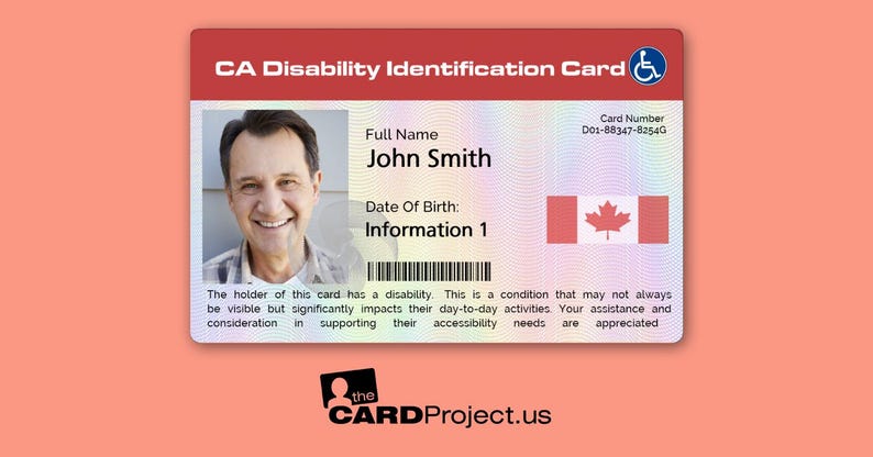 Disability ID Card With Photo for Hidden Disabilities | Personalized ...