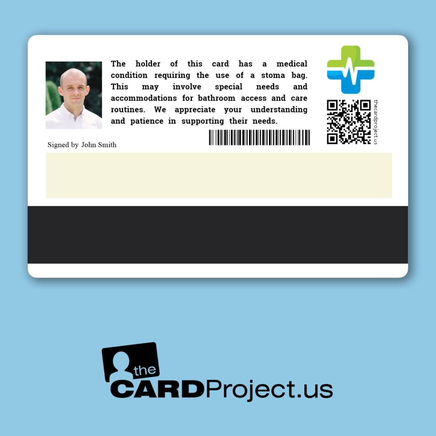 Stoma Bag Personalized Medical ID Card With Photo | Biodegradable ...
