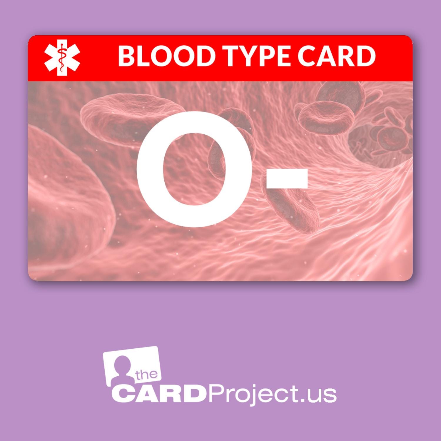 Blood Type Wallet Cards for Emergency Use – A Positive, A Negative, B Positive, B Negative, O ...