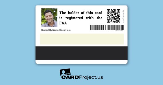 FAA Part 107 Commercial Pilot ID Card Wallet FAA UAS Registration ID ...