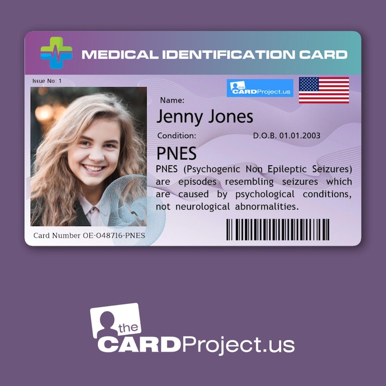 PNES Medical ID Card With Photo & Details - Biodegradable Plastic ...