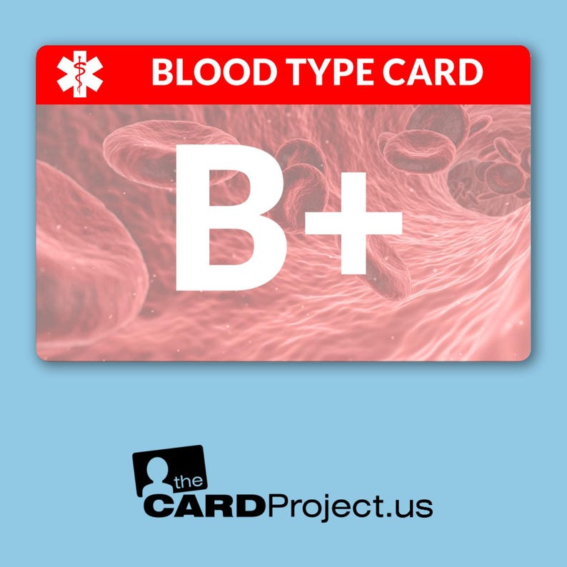 Blood Type Wallet Cards for Emergency Use – A Positive, A Negative, B ...