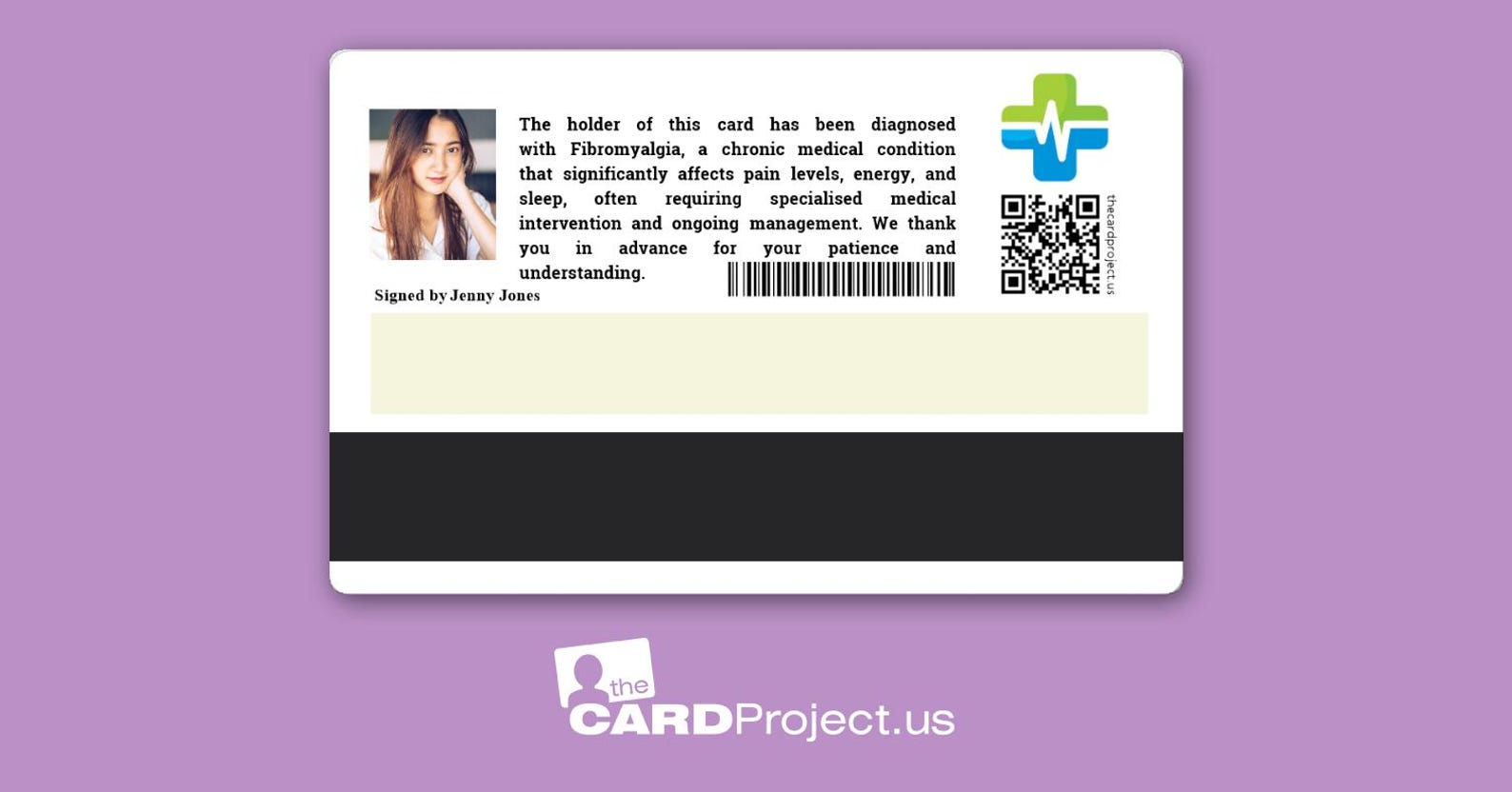 Fibromyalgia Medical ID Card With Photo | Personalized Health Info ...