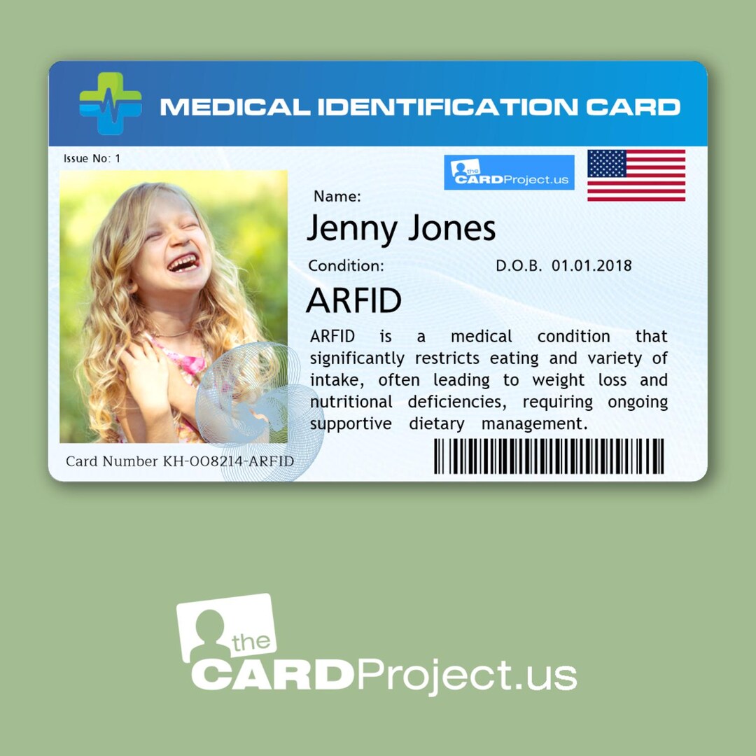 ARFID (avoidant Restrictive Food Intake Disorder) Medical ID Card ...