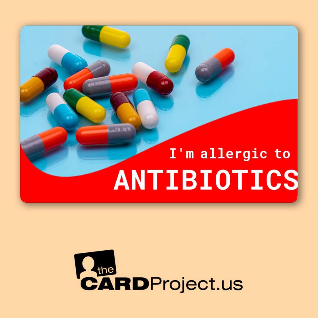 Antibiotic Allergy Warning Card | Medical Alert for Reactions ...