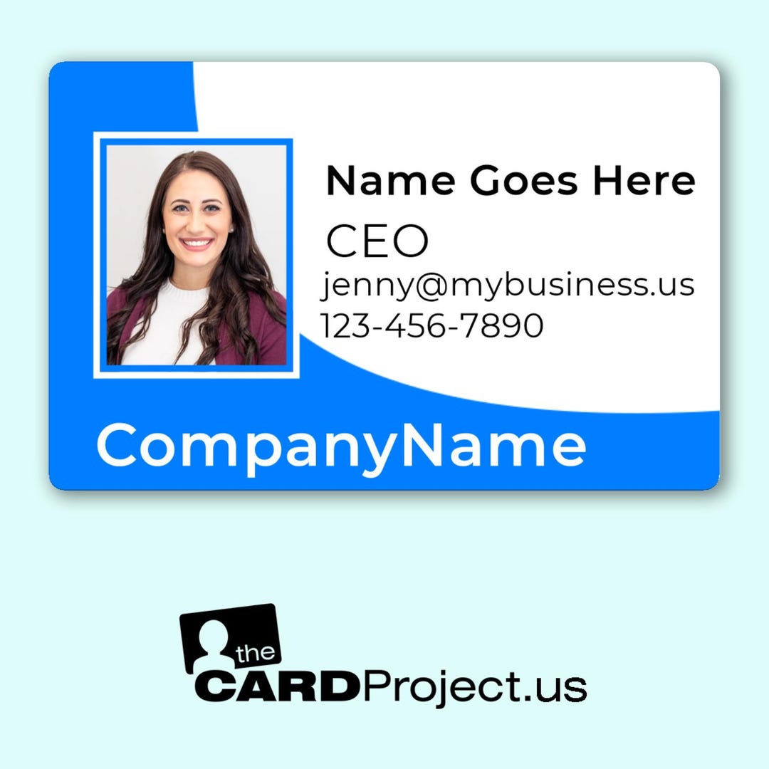 Custom Employee ID Cards – Single Sided Business Photo Badge With Name ...