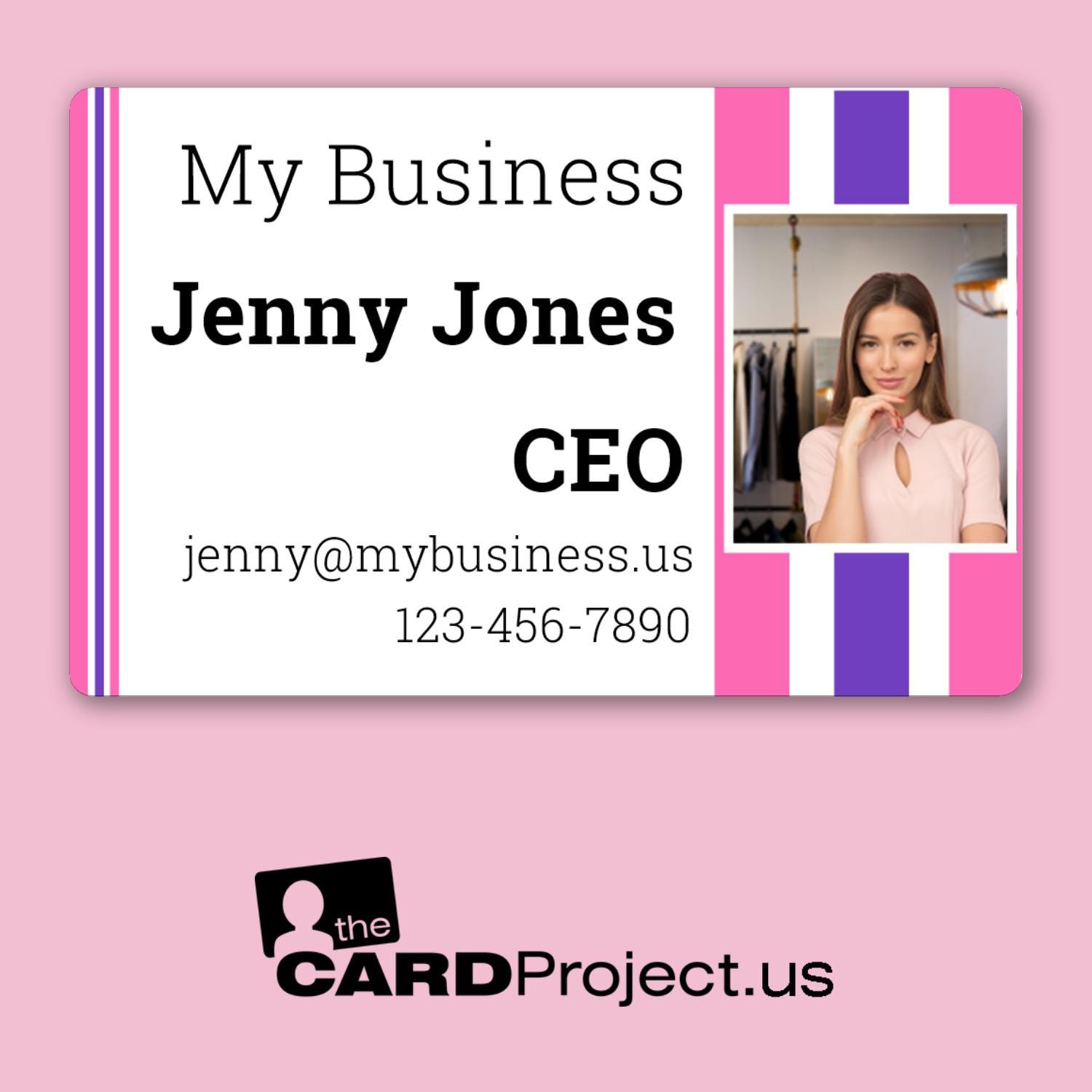 Custom Employee ID Cards – Single Sided Business Photo Badge With Name ...