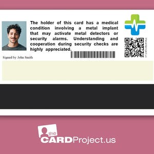 Metal Implant ID Card, Personalized With Photo for TSA Security, Travel ...