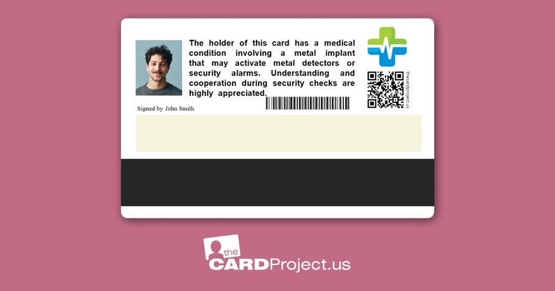 Metal Implant ID Card, Personalized With Photo for TSA Security, Travel ...