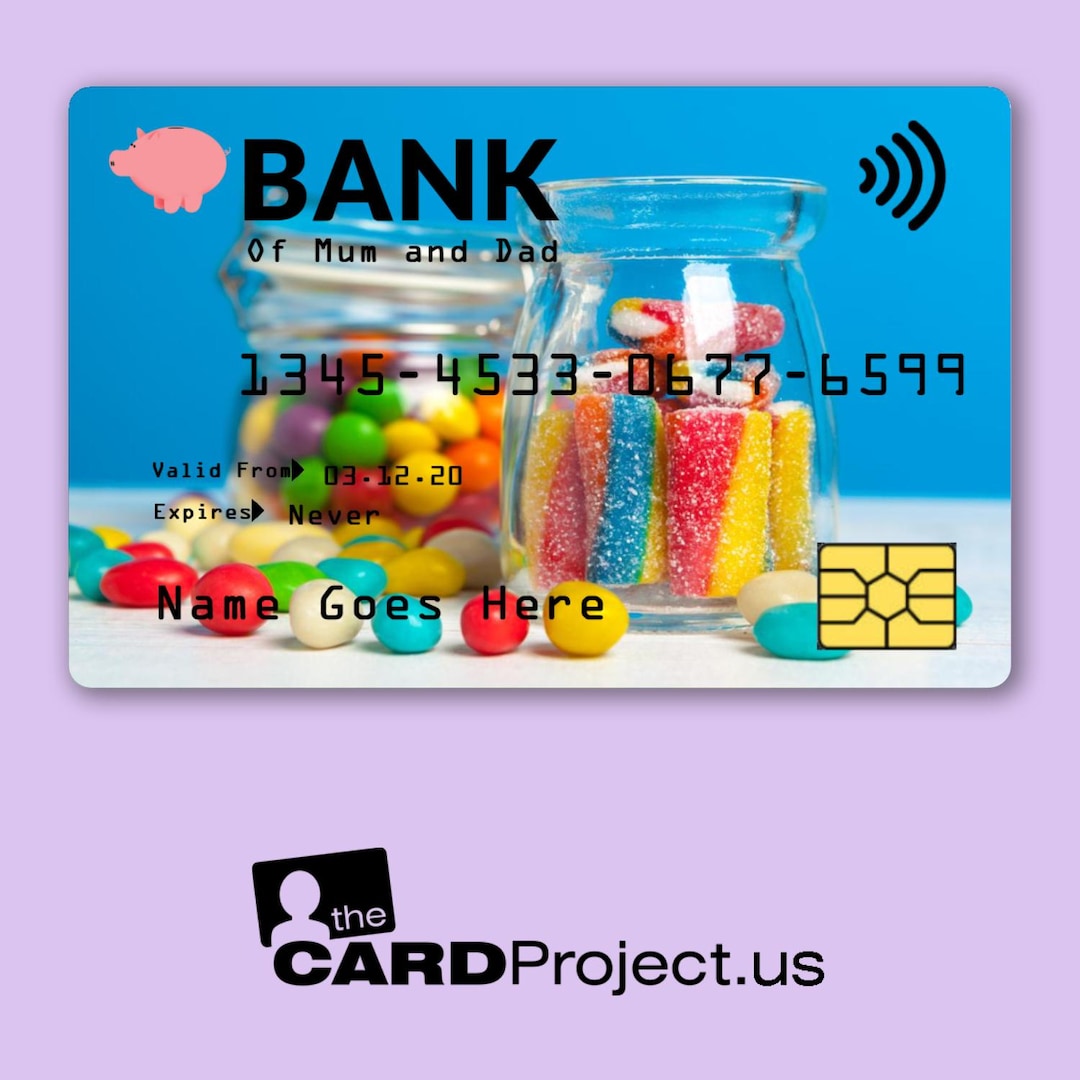 Kids Toy Candy Credit Card – Personalized Fun Candy Design for Learning ...