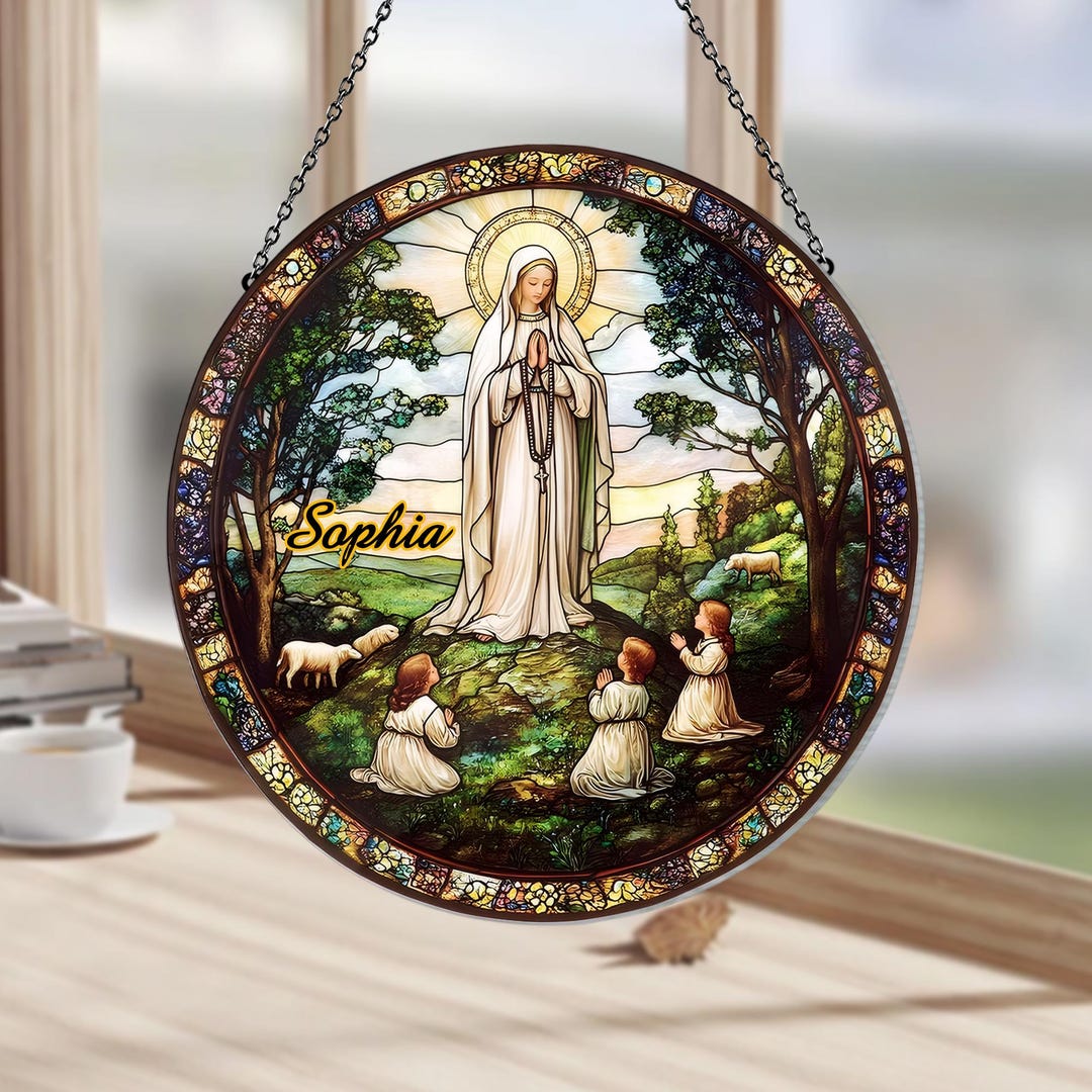 Our Lady of Fatima Window Hanging,virgin Mary Religious Window Hanging ...