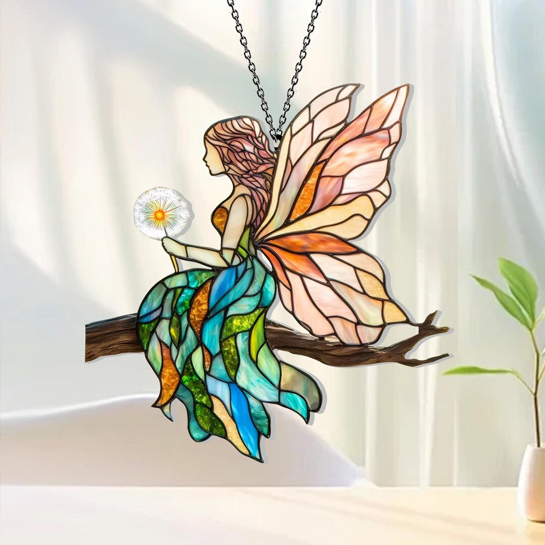 Fairy Acrylic Ornament – Enchanted Forest Lightcatcher, Fairy Window ...