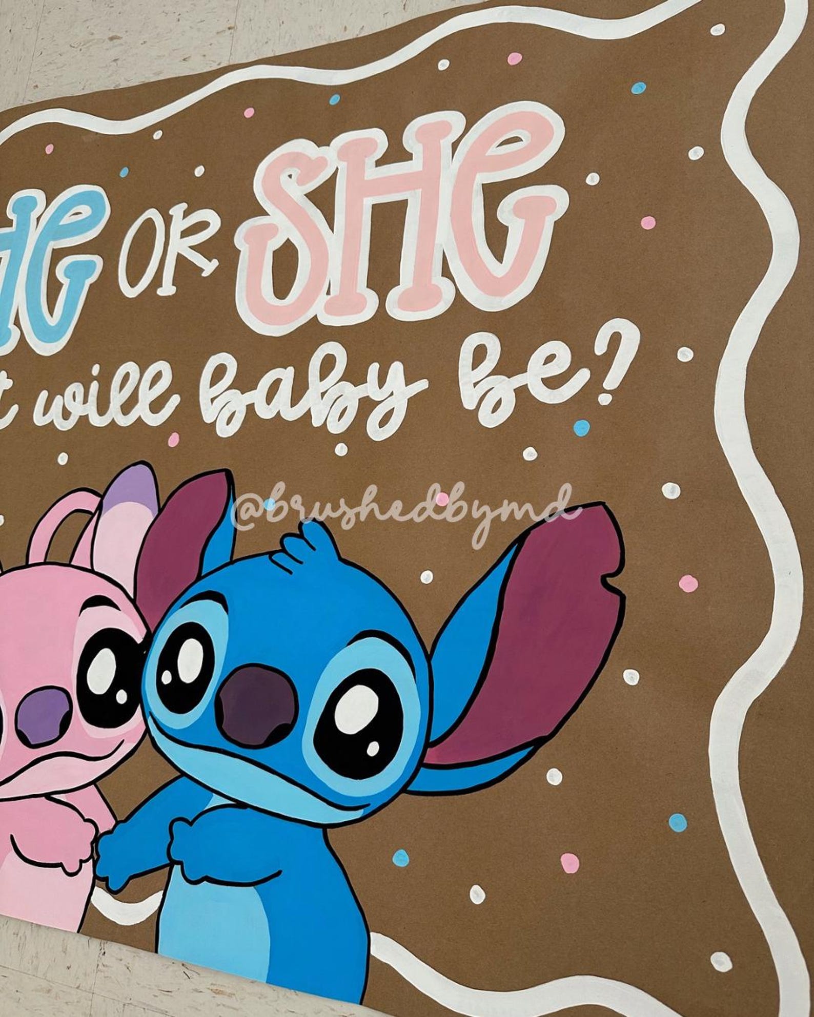 Hand Painted Gender Reveal Banners | Personalized Birthday Decoration ...