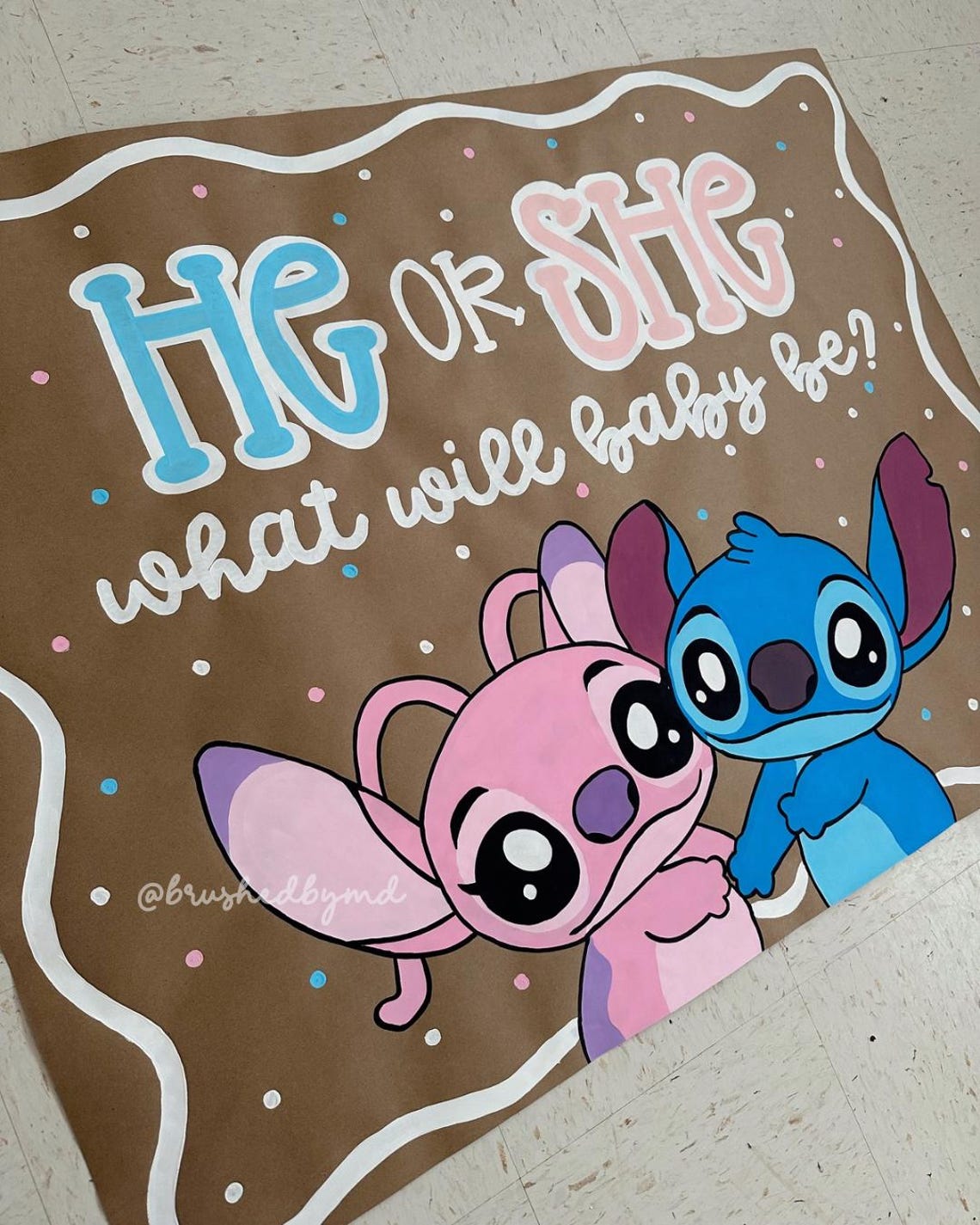 Hand Painted Gender Reveal Banners | Personalized Birthday Decoration ...