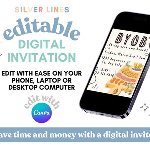 BYOB Party Invite | Bring Your Own Board Invite | Girls Night Invite ...