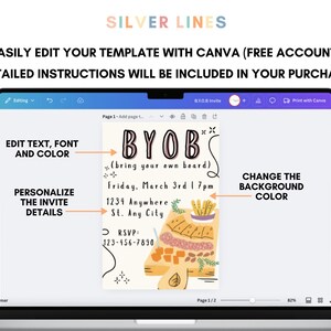 BYOB Party Invite | Bring Your Own Board Invite | Girls Night Invite ...