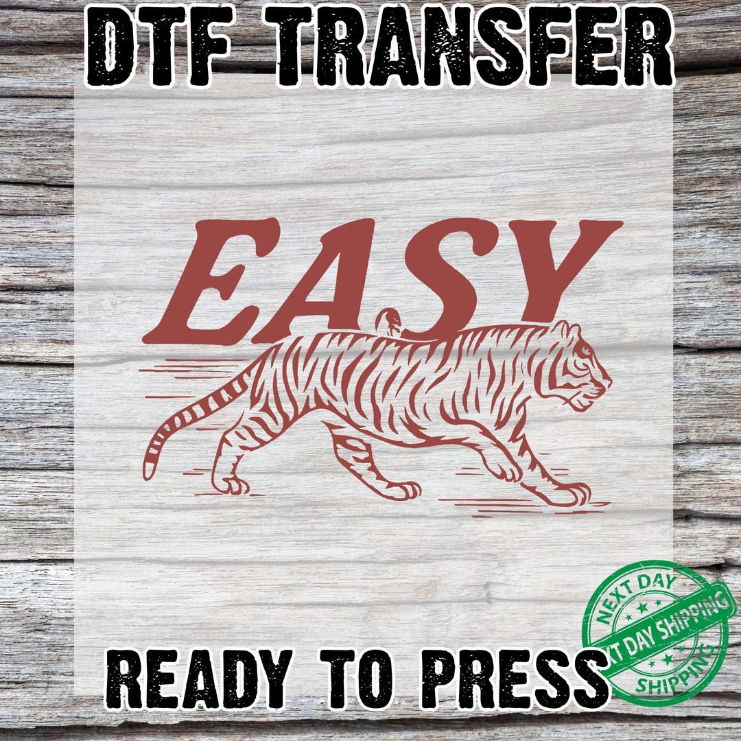 Easy Tiger DTF Transfer: Retro Boho Graphic Iron On - Etsy