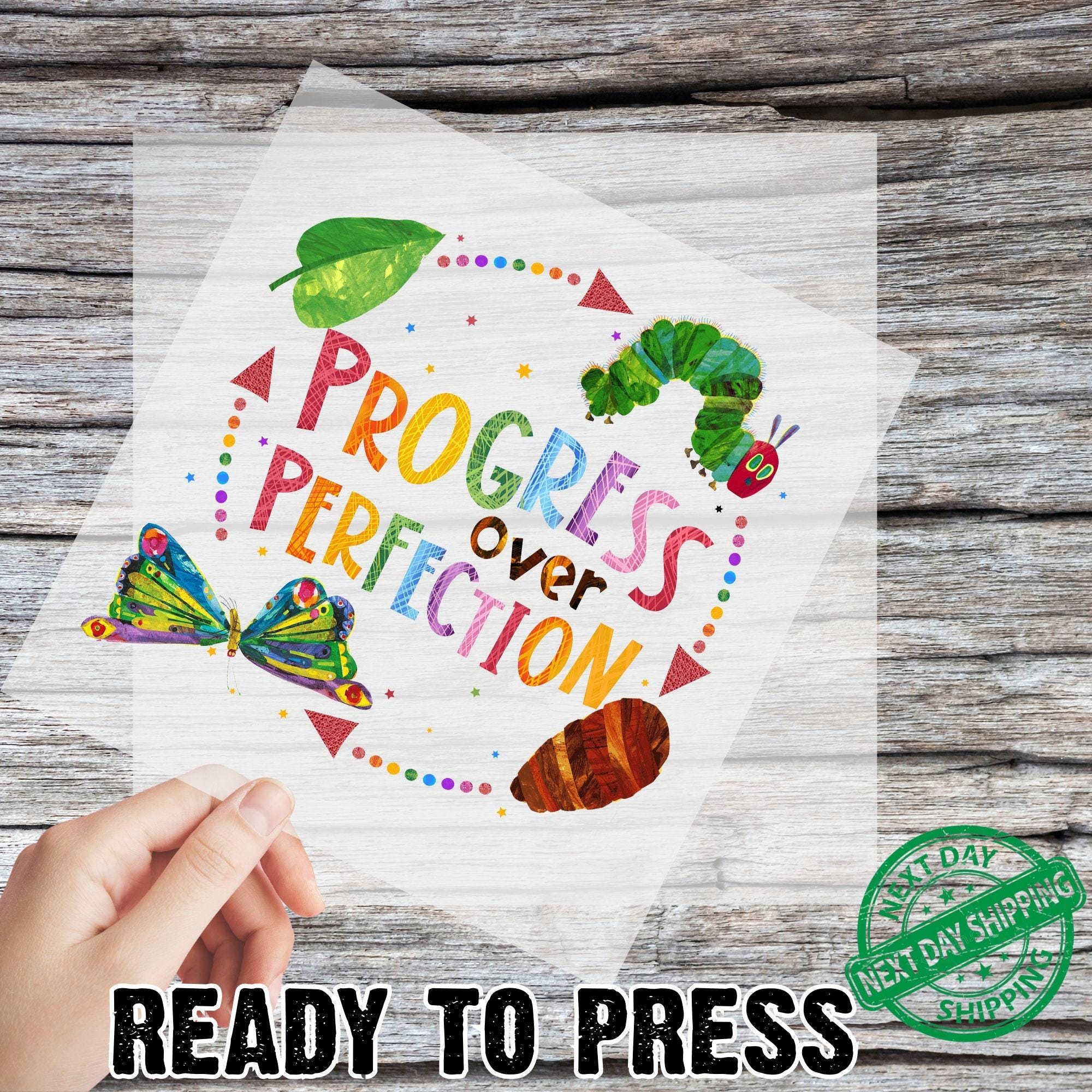 Progress Over Perfection Teacher Ready to Press, Teacher DTF Transfers ...