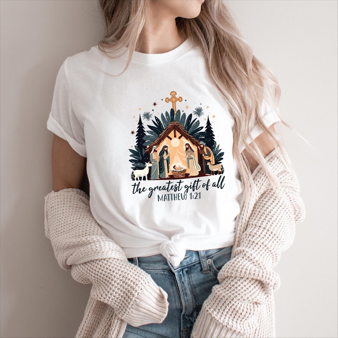 Christian Christmas Shirt, Nativity Scene Shirt, Christmas Nativity ...