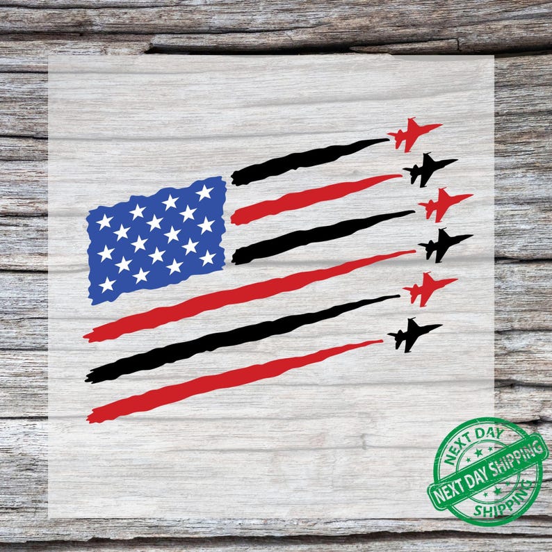 USA Flag DTF Transfers, 4th of July Heat Transfer, Fighter Jet High ...