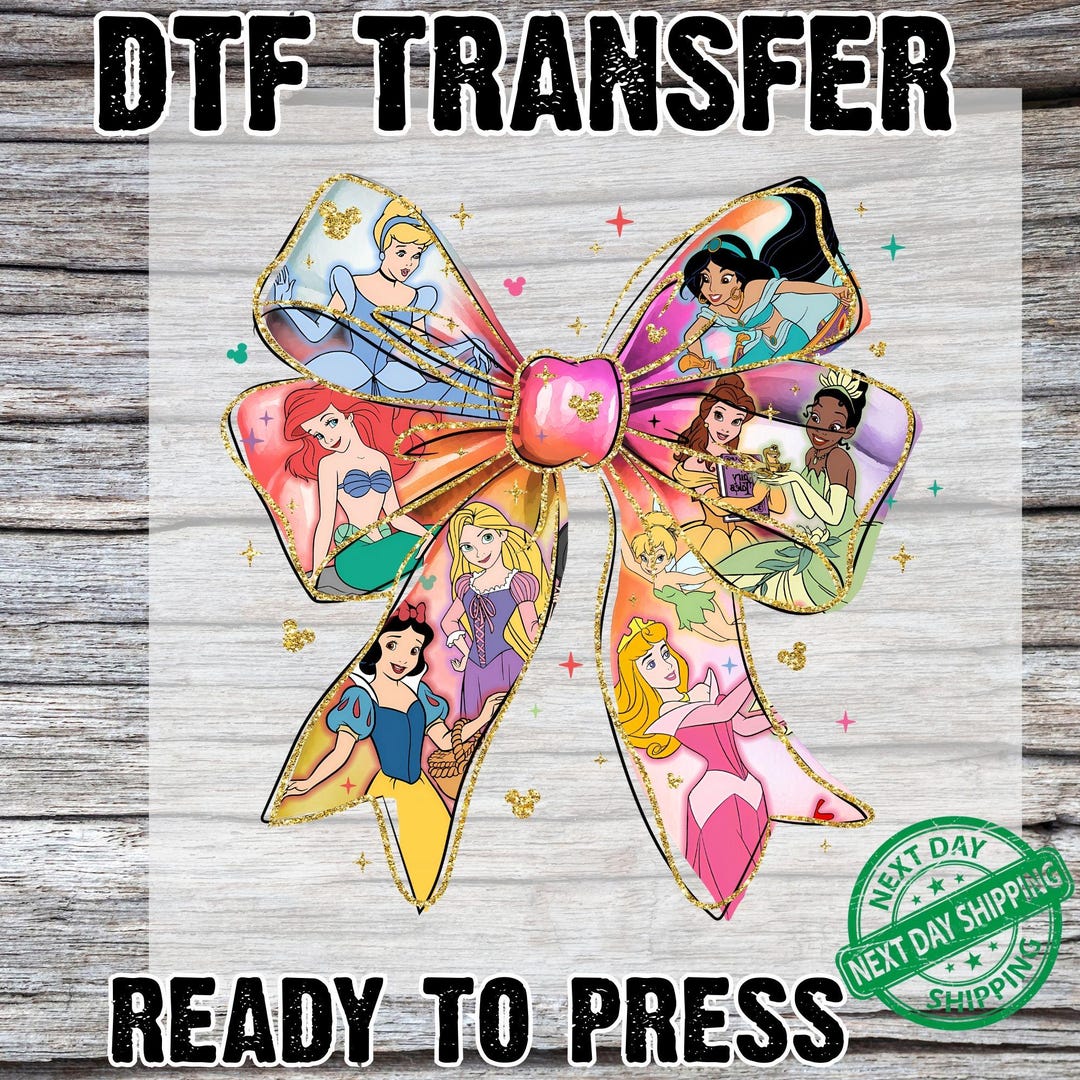 Watercolor Disney Princess DTF Transfer, Magical Fairytale Disney ...