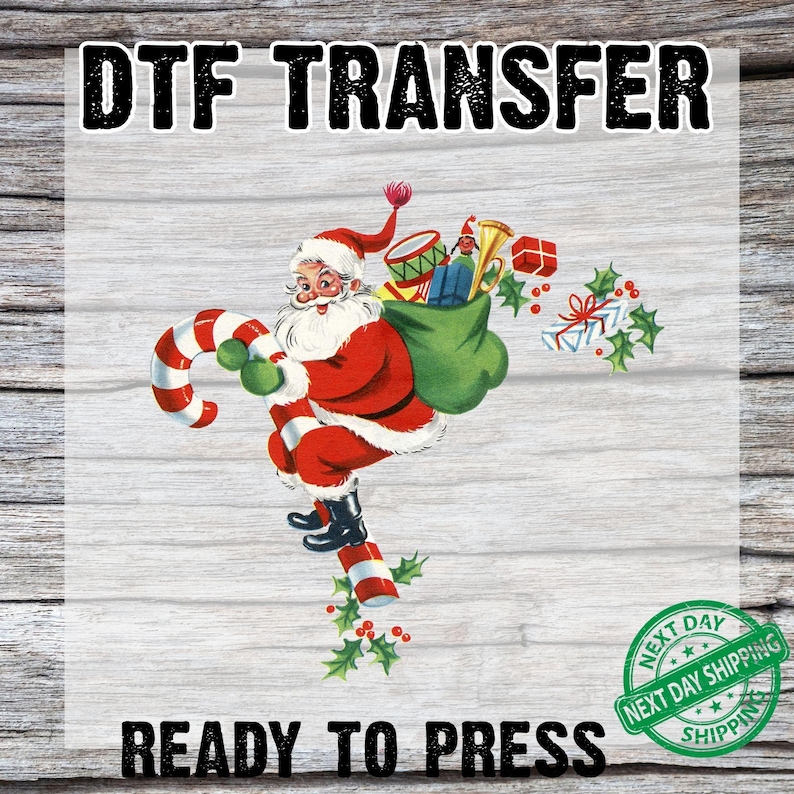 Vintage Santa DTF Transfer: Ready to Press Christmas Clipart - Etsy