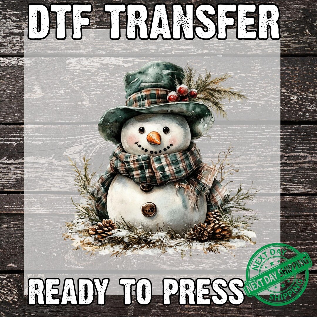 Christmas Snowman DTF Transfer, Ready to Press, Sublimation Transfer ...