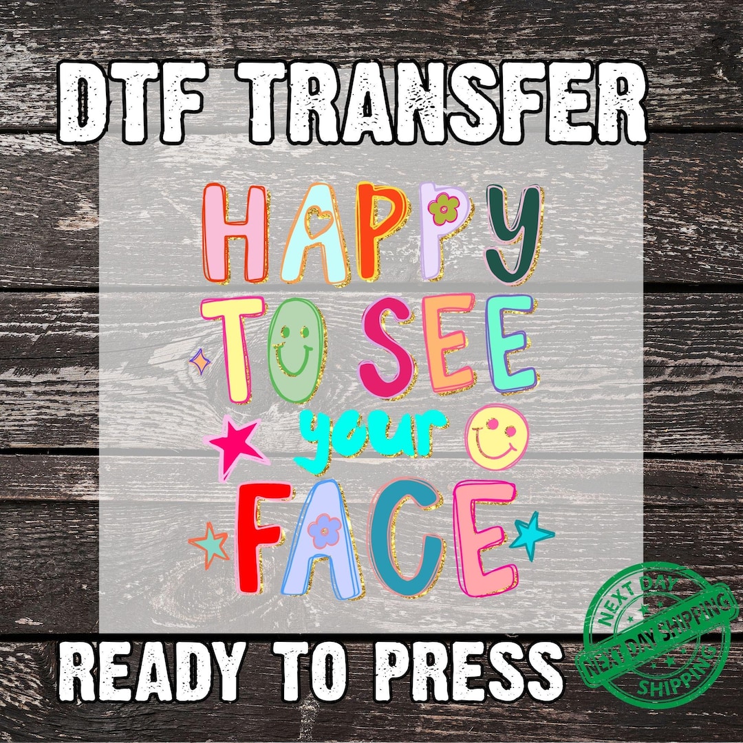 Retro Rainbow Teacher DTF Transfer: Happy Face Back to School Print - Etsy