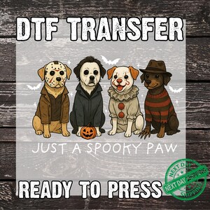 Just a Spooky Paw DTF Print Funny Halloween Dog Direct to Film Transfer ...
