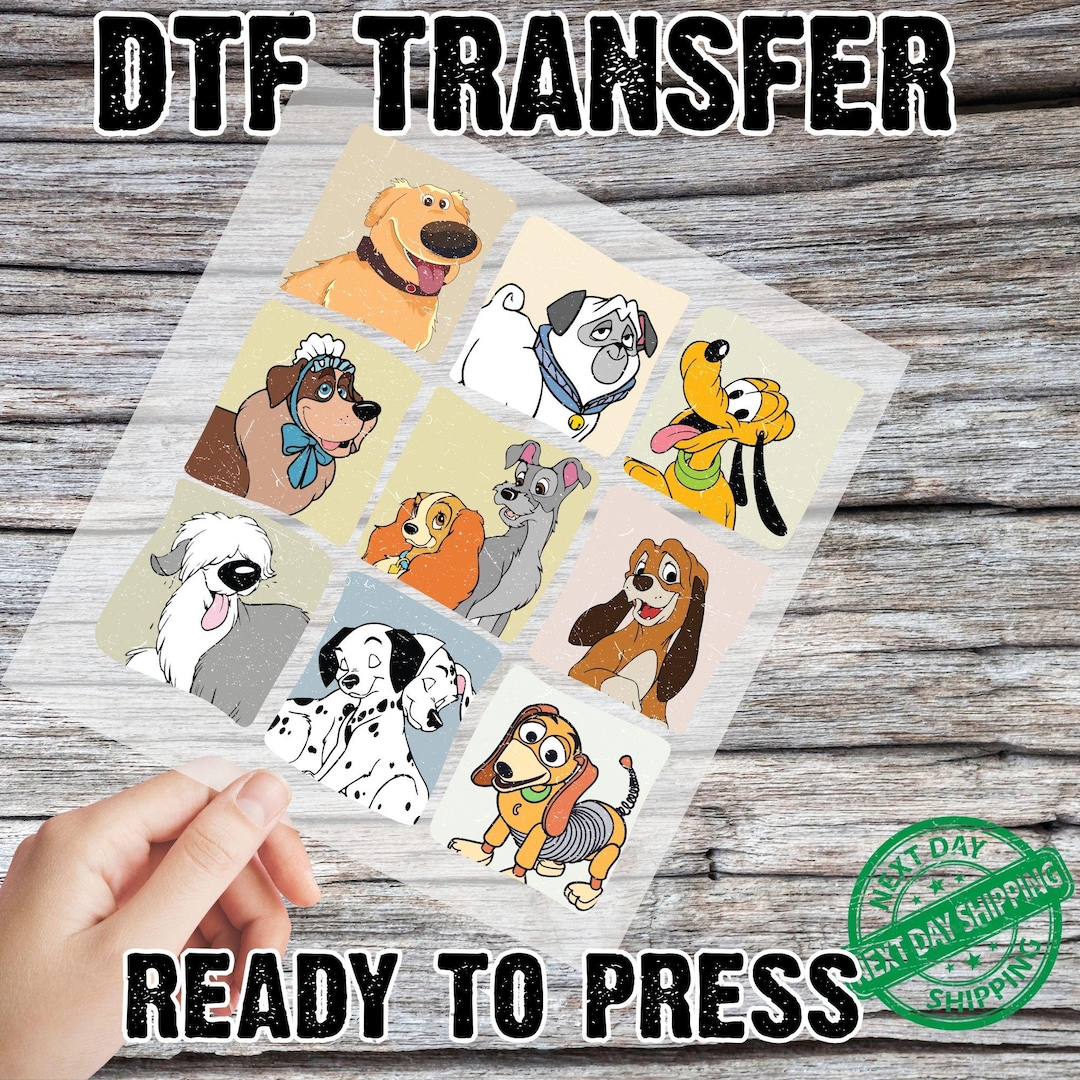 Disney Dogs DTF Transfer, Dog Lover Ready to Press, Walt Disney World ...