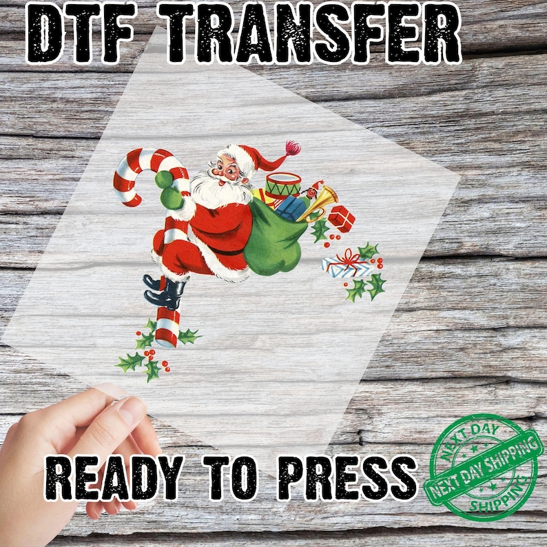 Vintage Santa DTF Transfer: Ready to Press Christmas Clipart - Etsy