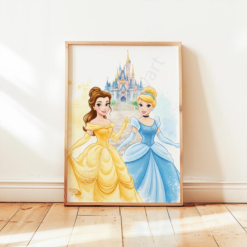 3 Nursery Princesses Posters - Princess Castle, Nursery Wall Art, Girls ...