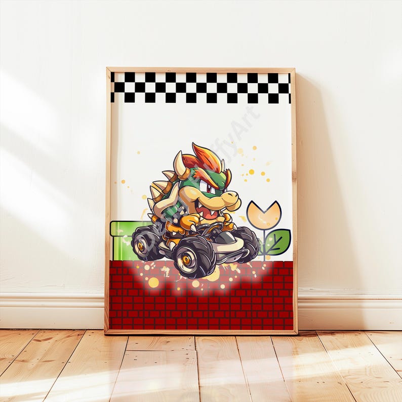 3 Digital Super Mario Kart - Mario and Luigi, Prints for Kids, Baby ...