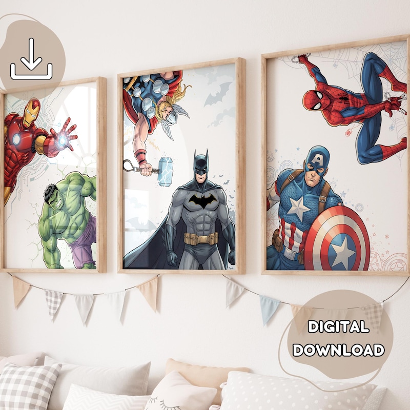 Superheroes mural - Etsy México