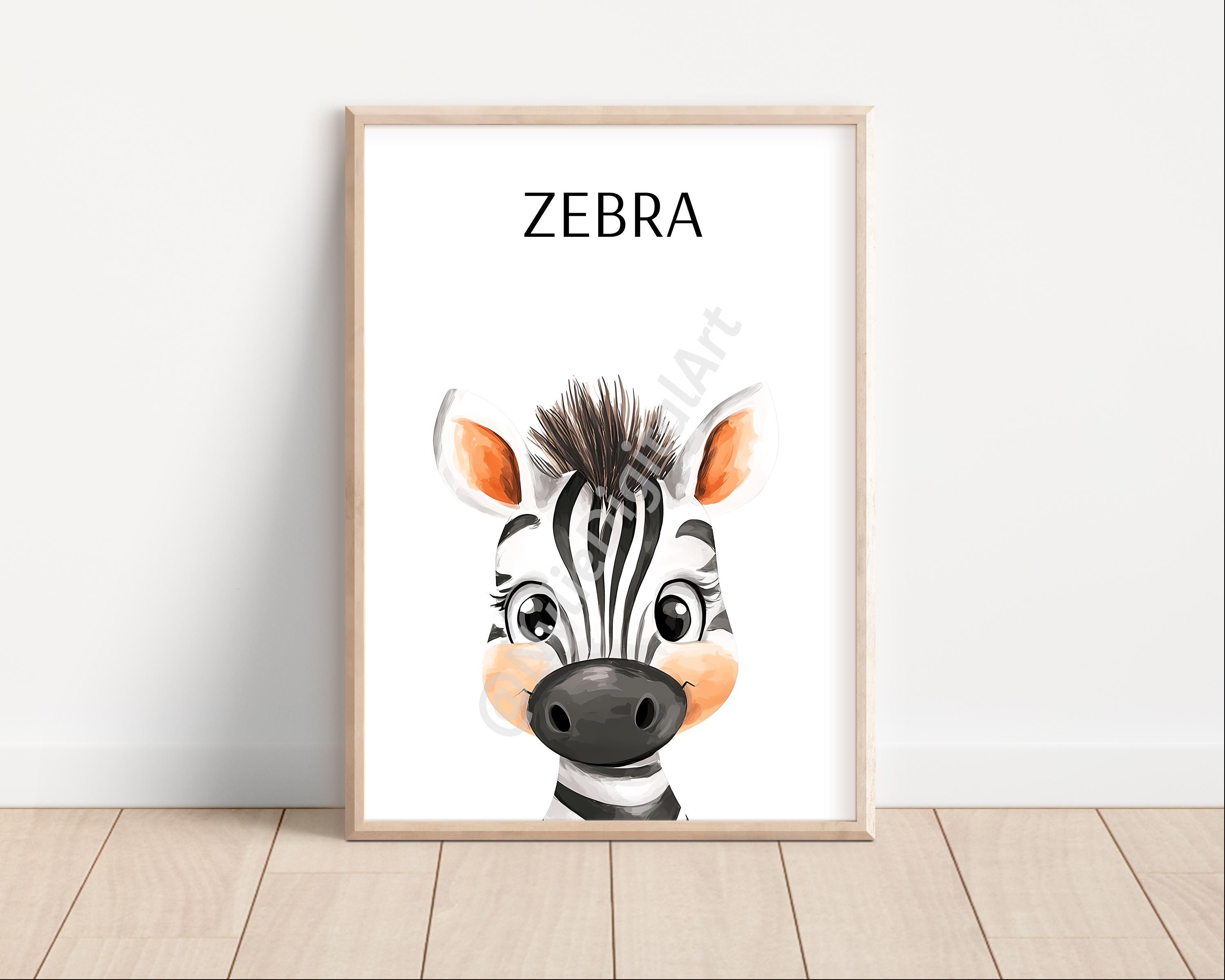 6 Safari Animal Posters - Name Animals Wall Art, Kids Room Decor ...
