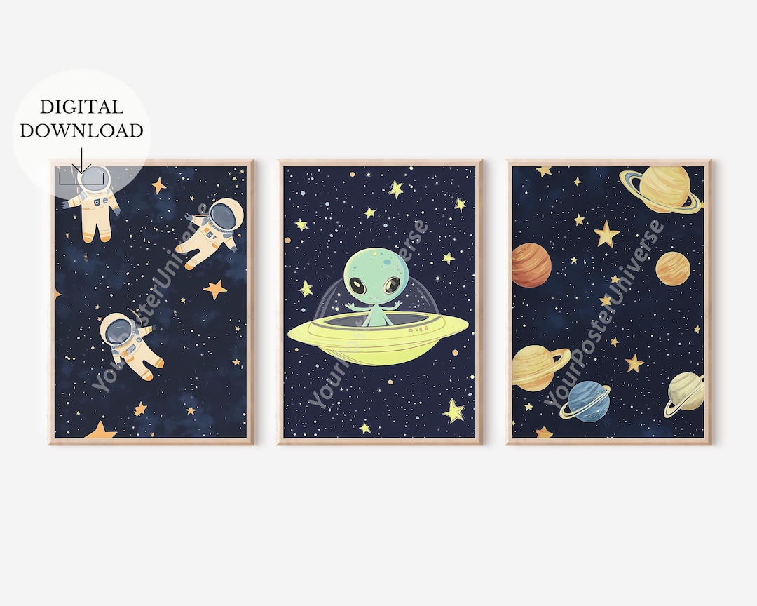3 Drawing Cosmos Posters - Cartoon Wall Art, Bots Room Decor, Drawing ...